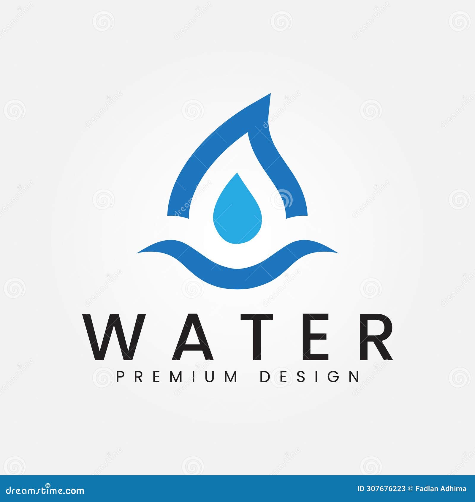 Wave and Water Drop Combination Logo Vector Stock Illustration ...