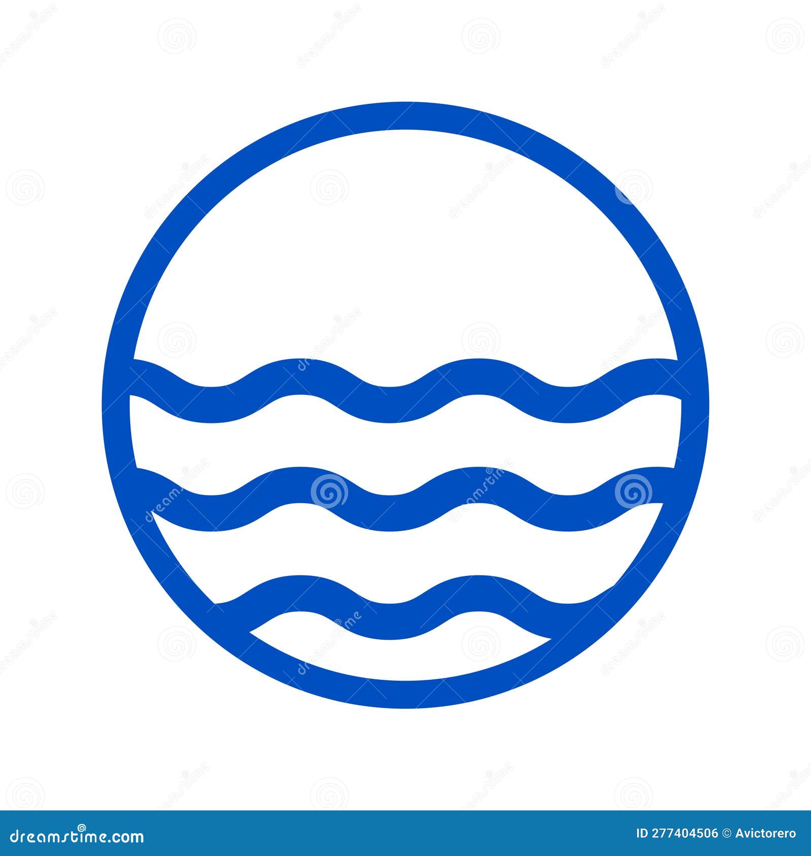Wave water Icon symbol stock vector. Illustration of round - 277404506