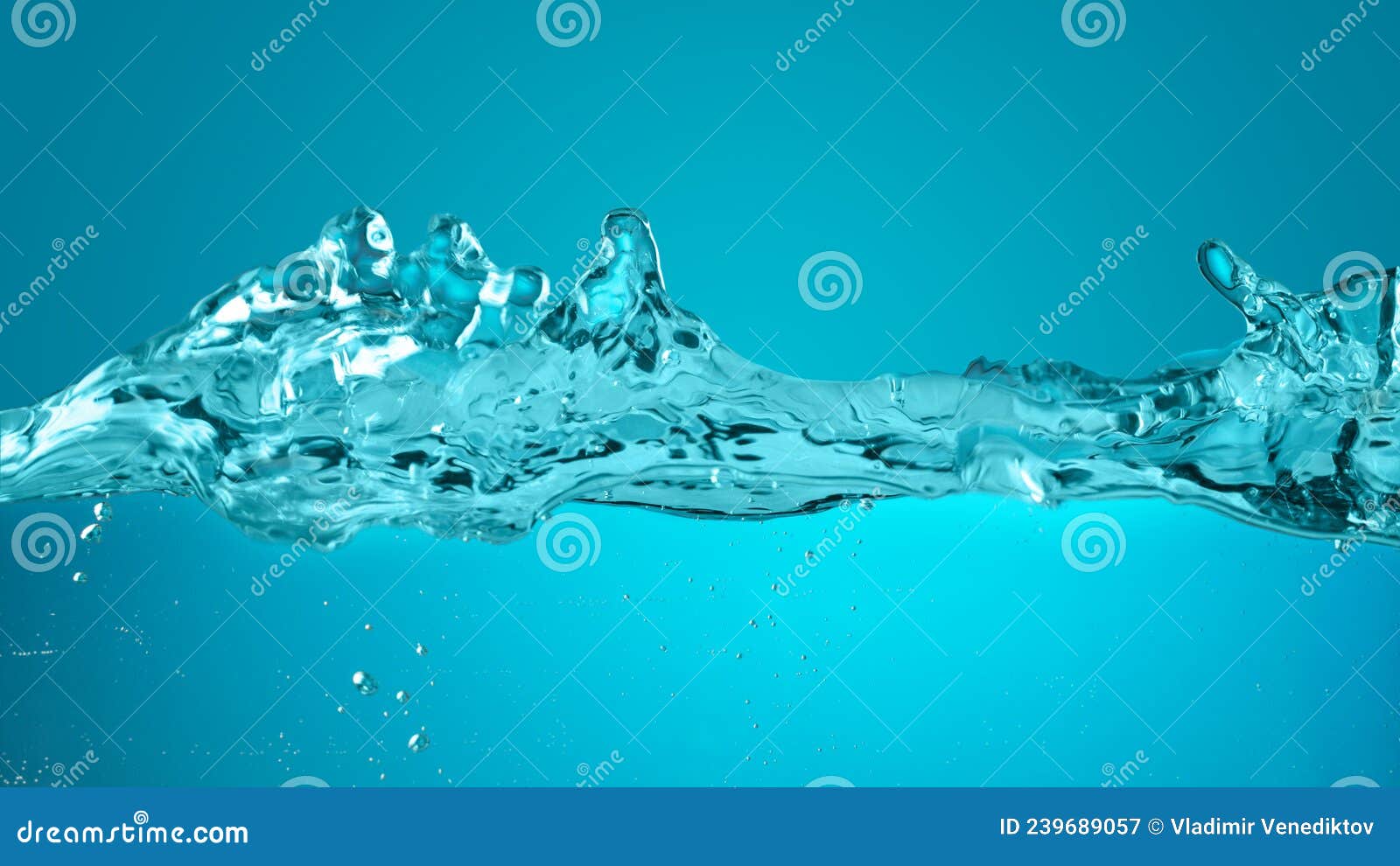 A Wave of Water on a Light Blue Background Stock Image - Image of ...