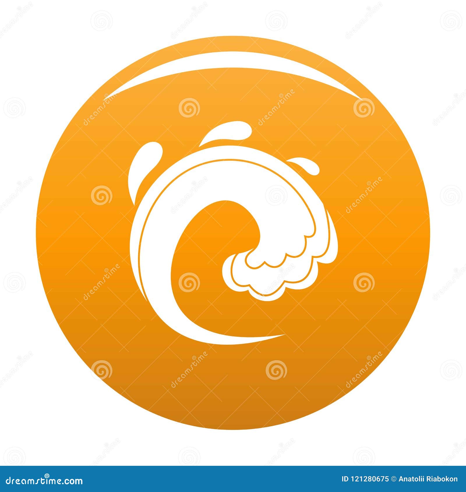Wave Water Tsunami Icon Vector Orange Stock Vector - Illustration of ...