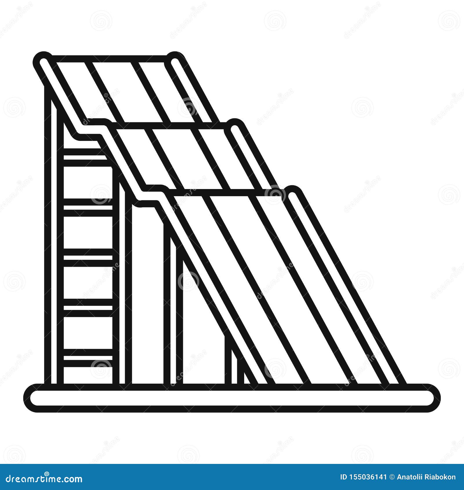 Wave Waterpark Slide Icon, Outline Style Stock Vector - Illustration of ...