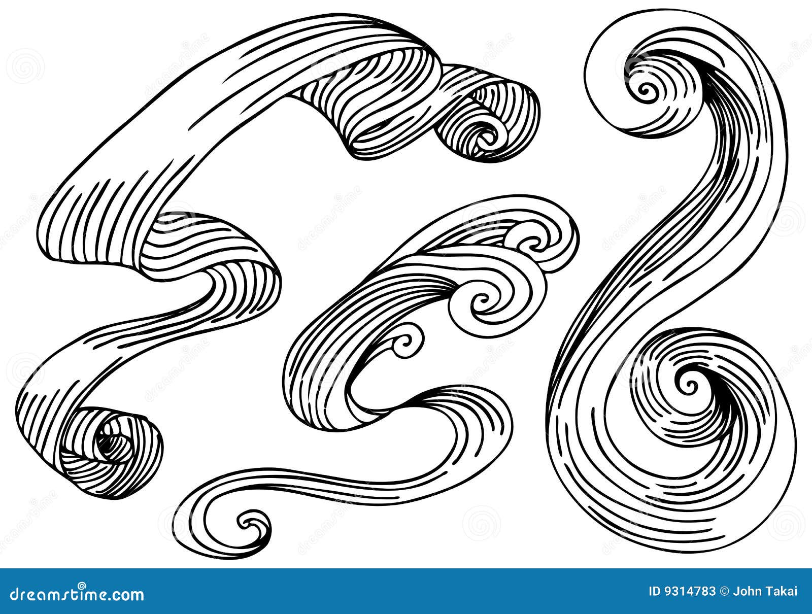 Wave Wind Ribbons stock vector. Illustration of swirl - 9314783