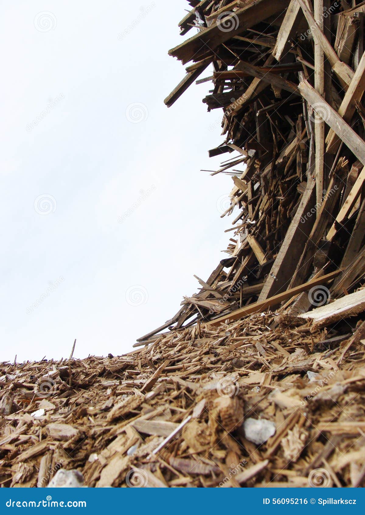 Wave of Wood Stack on a Demolition Site Stock Photo - Image of waste ...