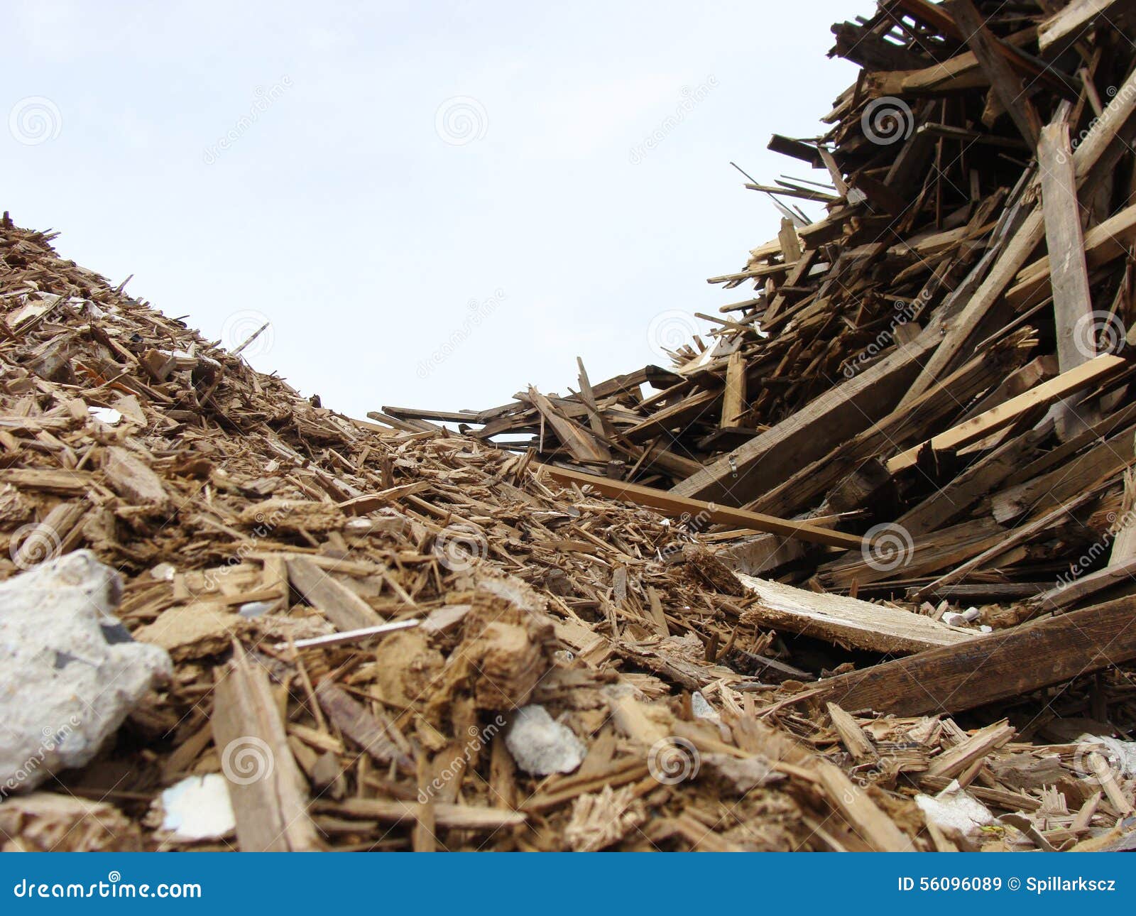 Wave of Wood Stack on a Demolition Site Stock Image - Image of junk ...
