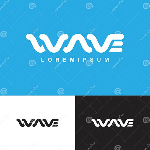 Wave wordmark logo design stock vector. Illustration of symbol - 282652152
