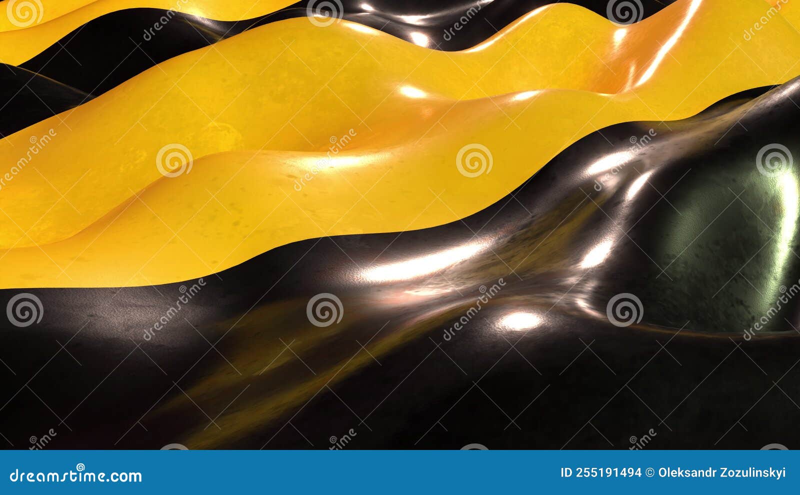 Wave yellow black into 3d stock illustration. Illustration of glitter ...