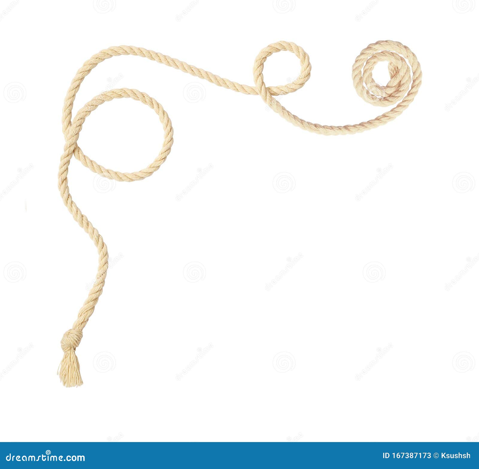 Waved Beige Rope in a Corner Arrangement Stock Image - Image of flat ...