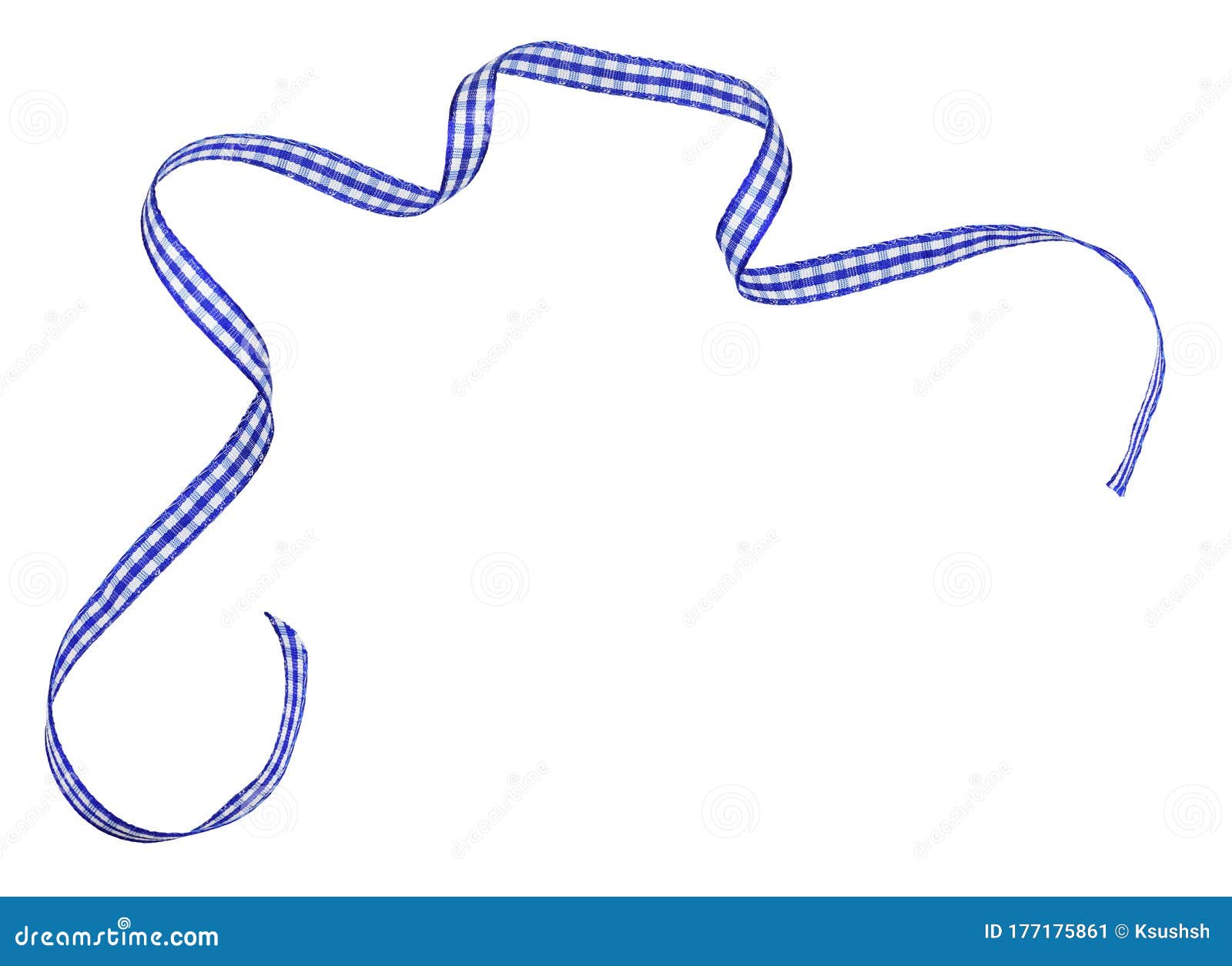 Waved Blue Checkered Satin Ribbon Stock Illustration - Illustration of ...