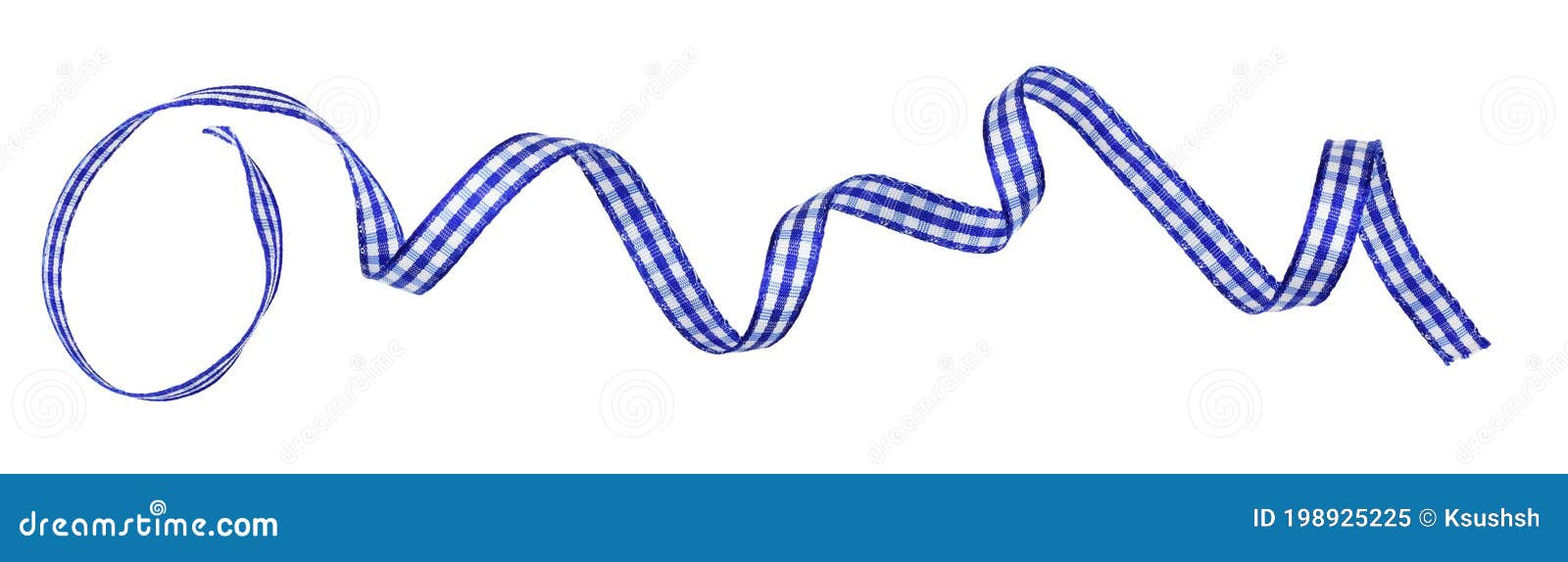 Waved Blue Checkered Satin Ribbon Stock Image - Image of waved, shabby ...