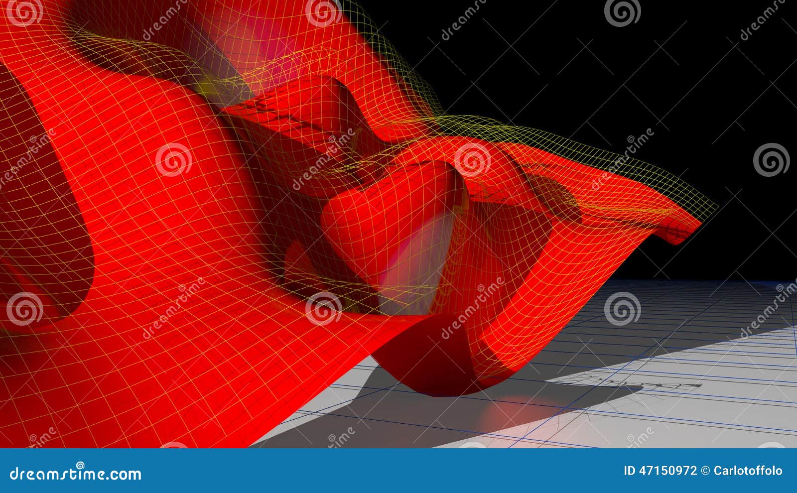 Waved flying math surface stock illustration. Illustration of ...