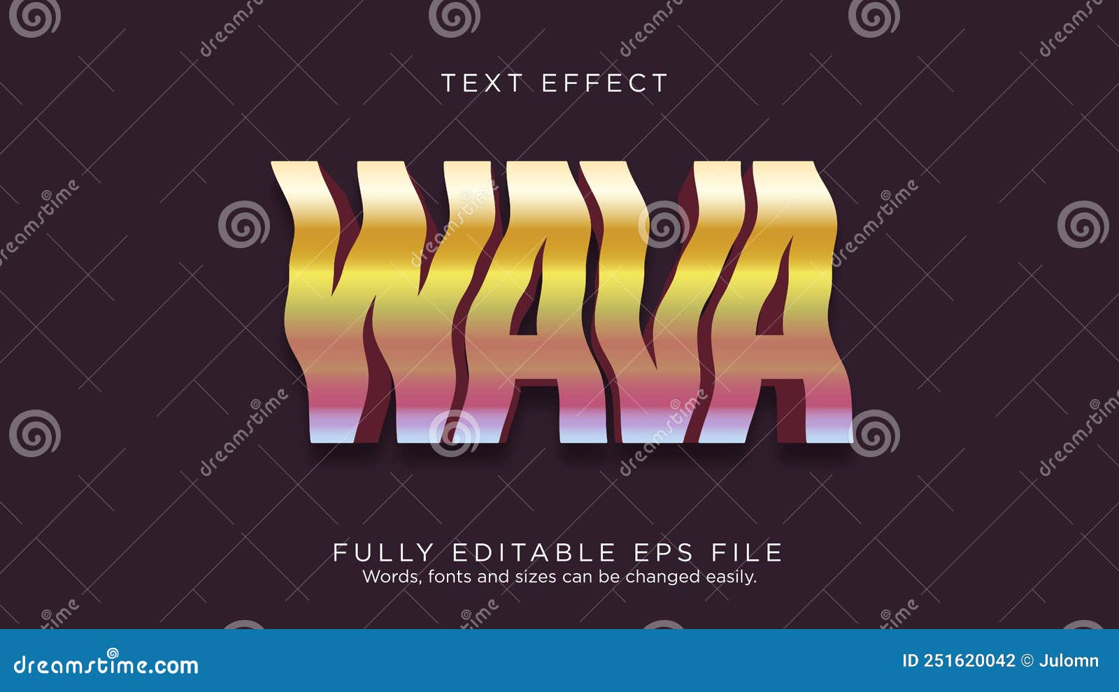 Waved Mesh Text Effect Font Type Stock Illustration - Illustration of ...