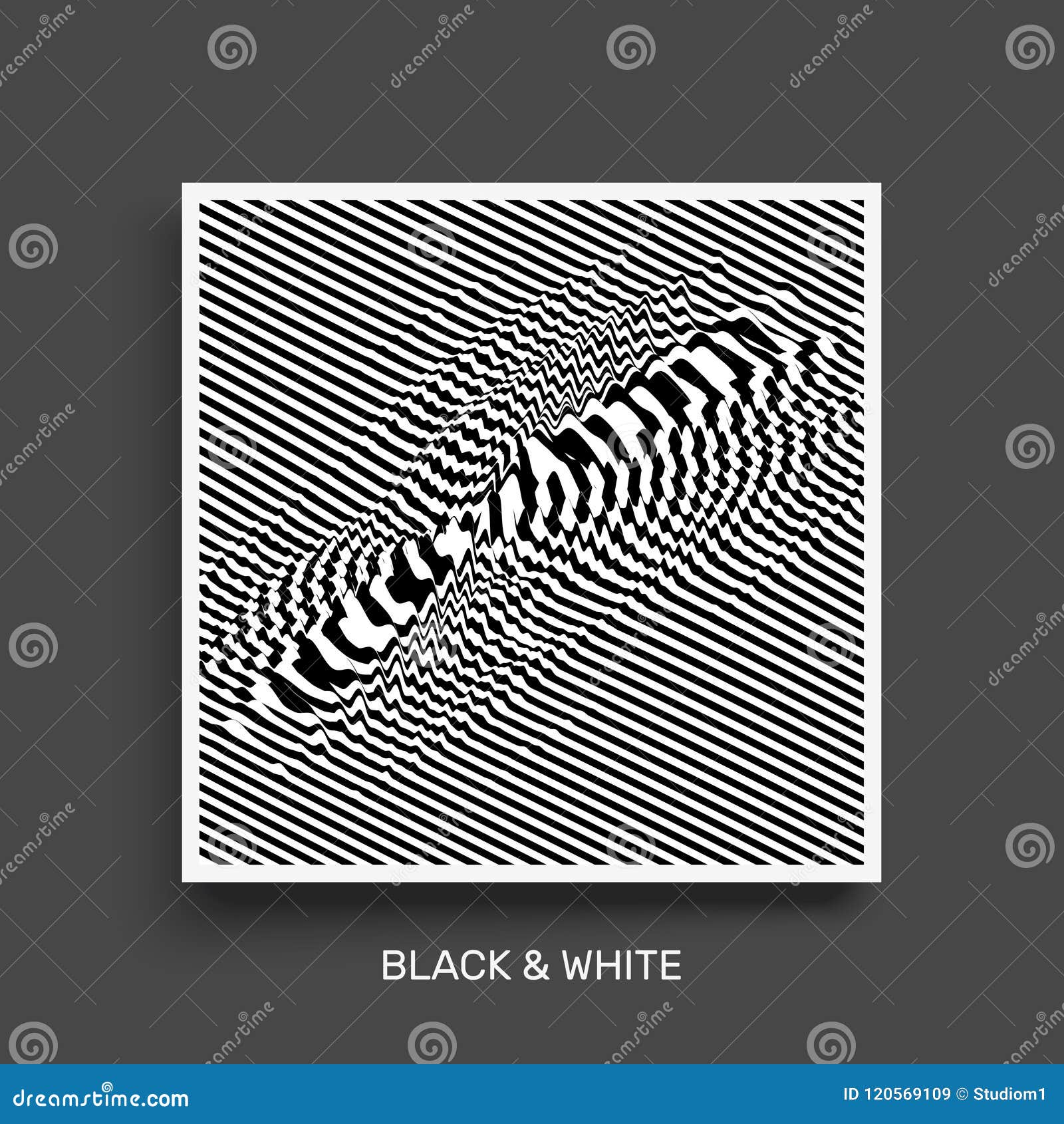 Waveform Background. Surface Distortion. Pattern with Optical Illusion ...