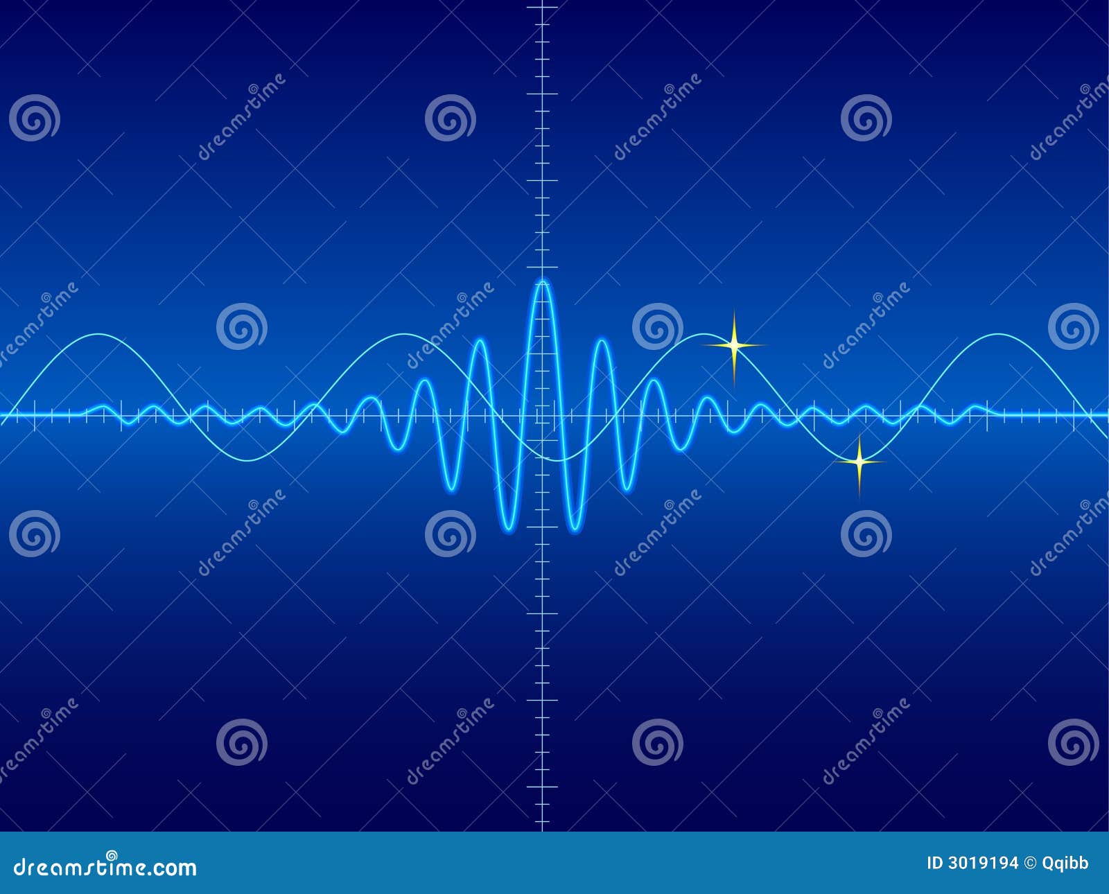 Waveform In Blue Background Vector Illustration | CartoonDealer.com ...