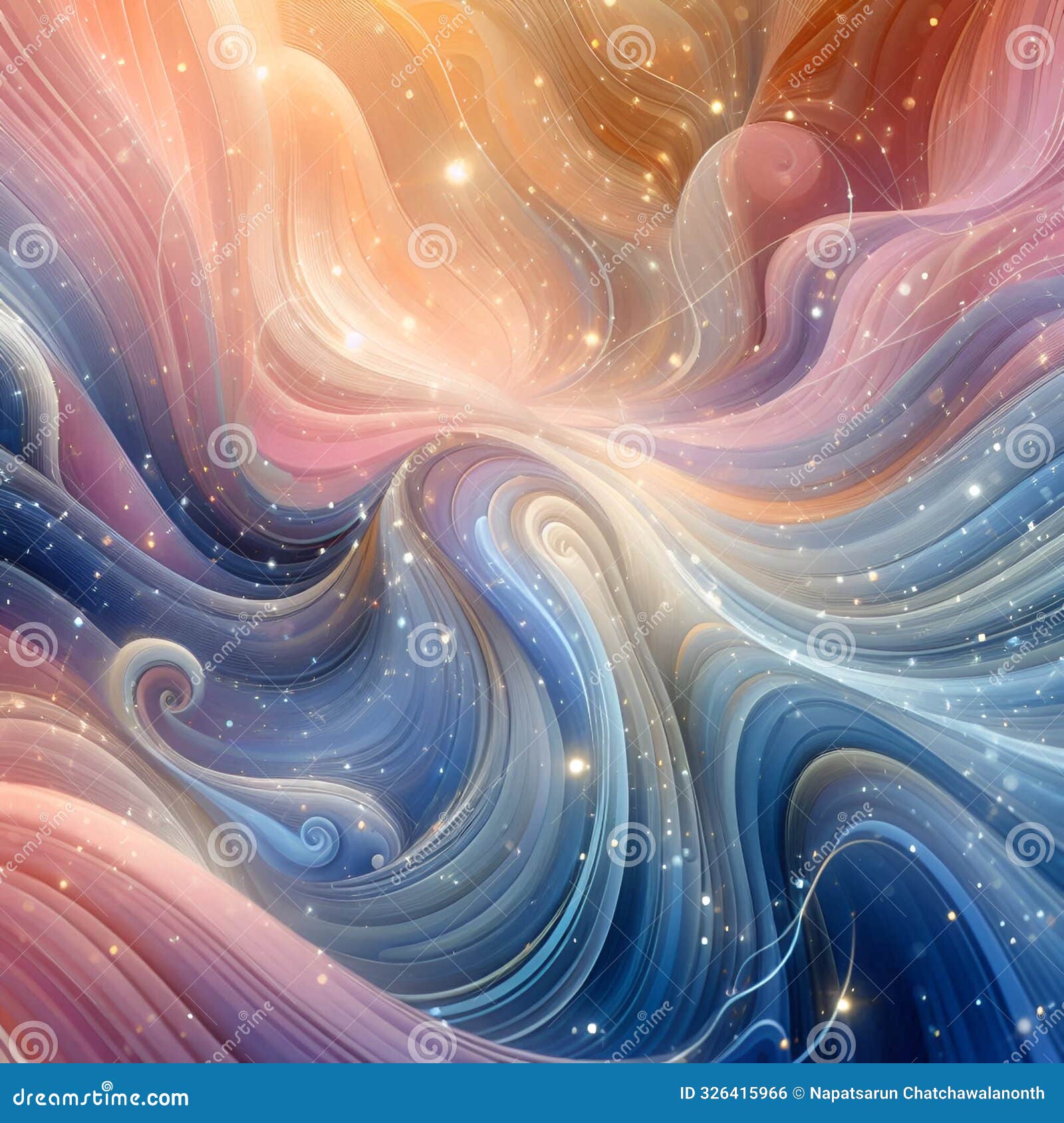 Waveform Elegance: Abstract Design, Generative AI. Stock Illustration ...