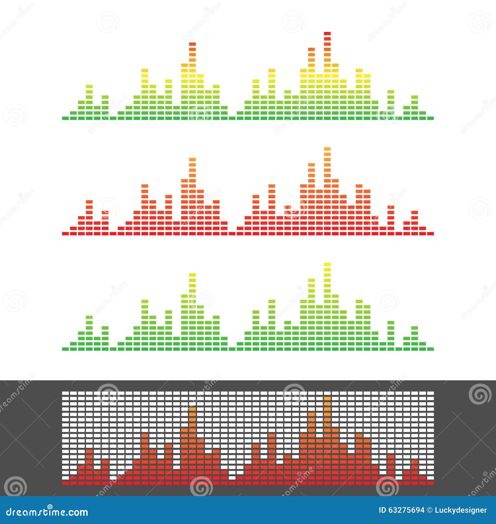 Waveform Shape. Soundwave. Audio Wave Graph Set Stock Vector ...
