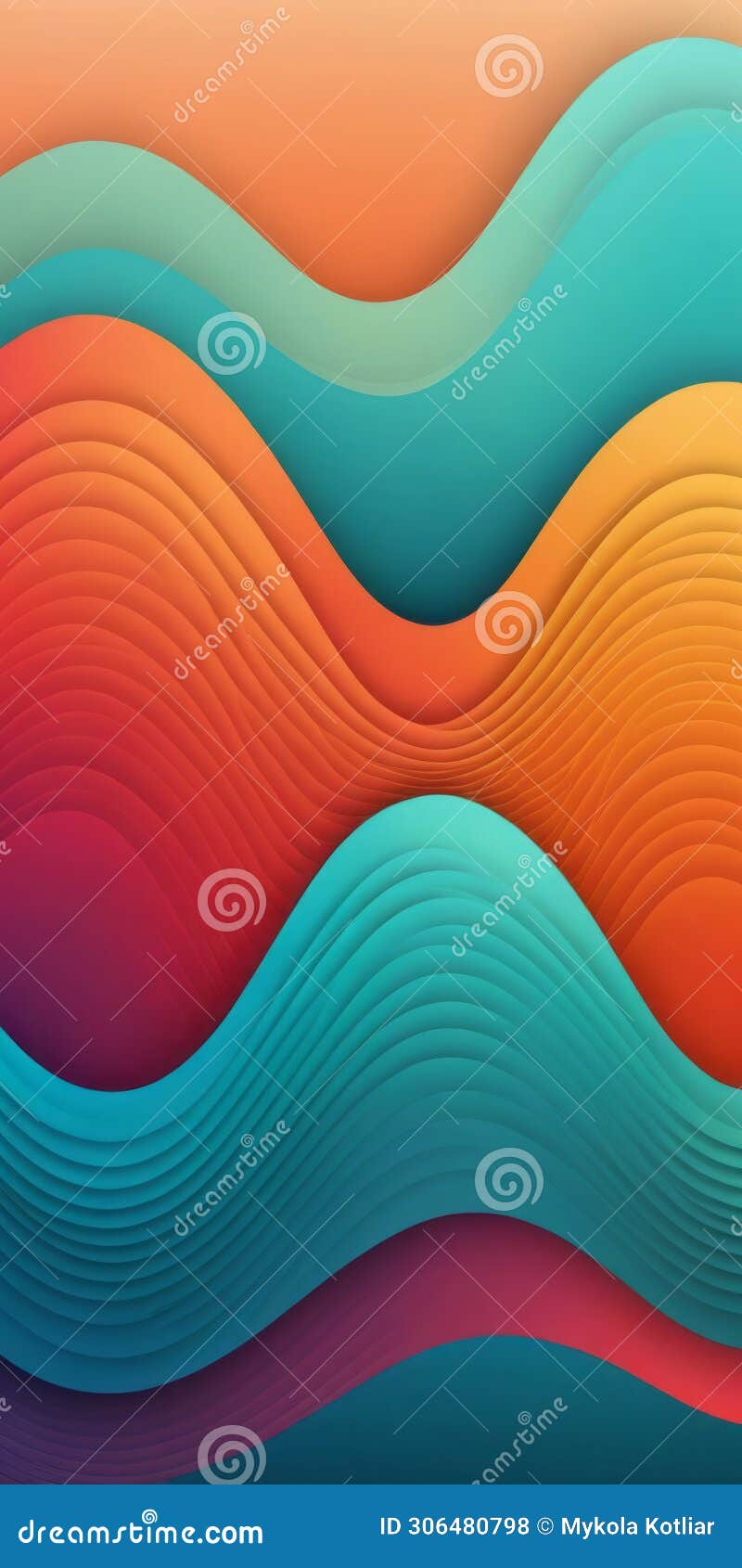 Waveform Shapes in Aqua and Red Stock Photo - Image of style ...