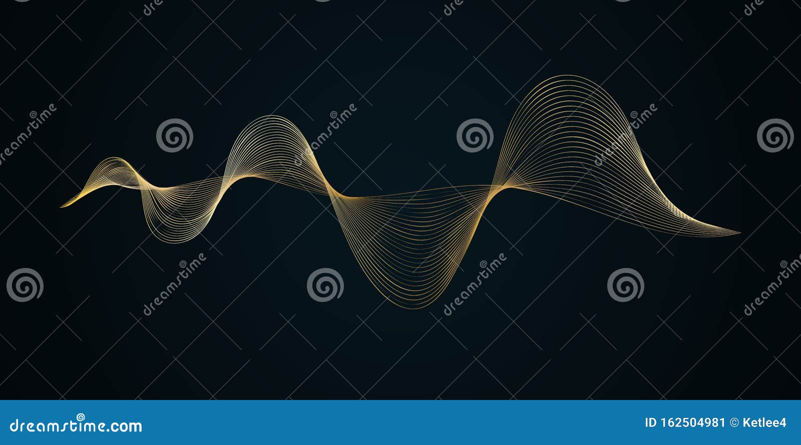 Waveform Smooth Curved Lines Abstract Design Element Technological ...