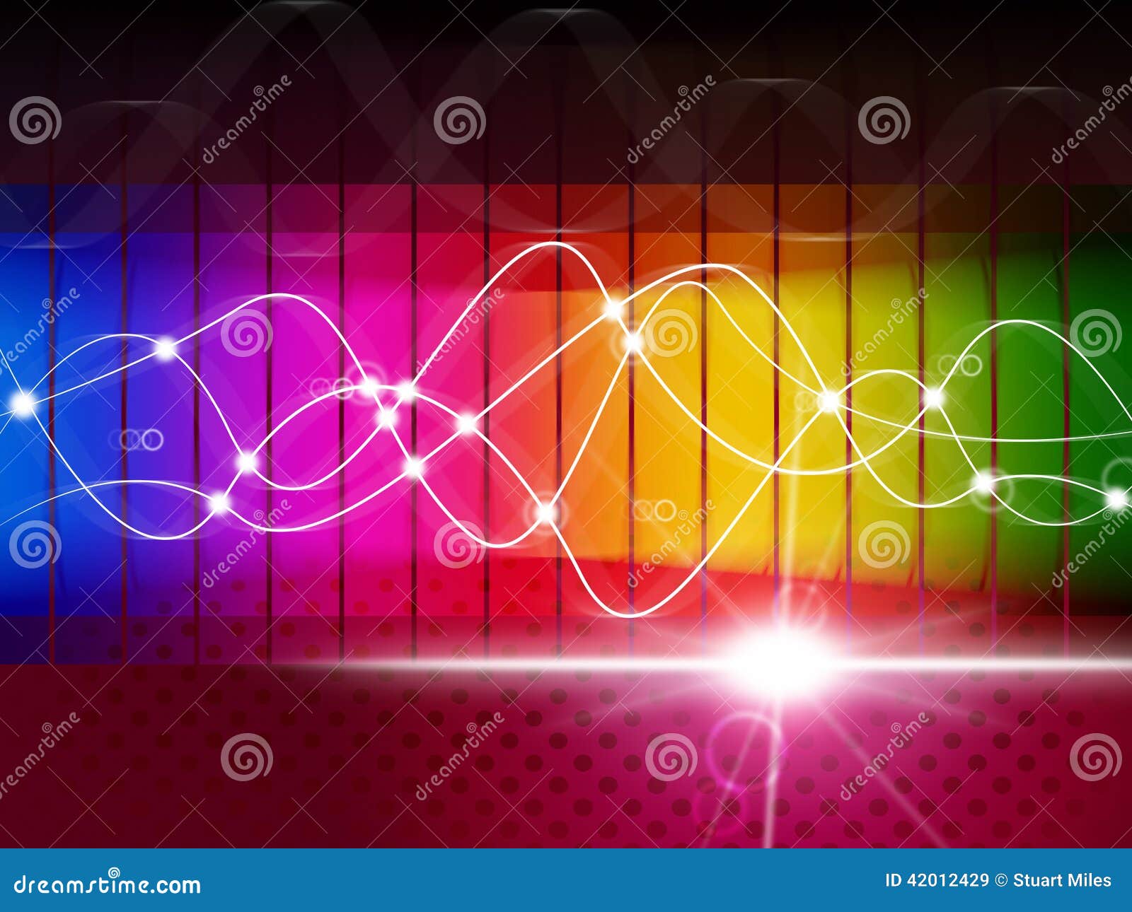 Waveform Spectrum Represents Color Guide and Abstract Stock ...