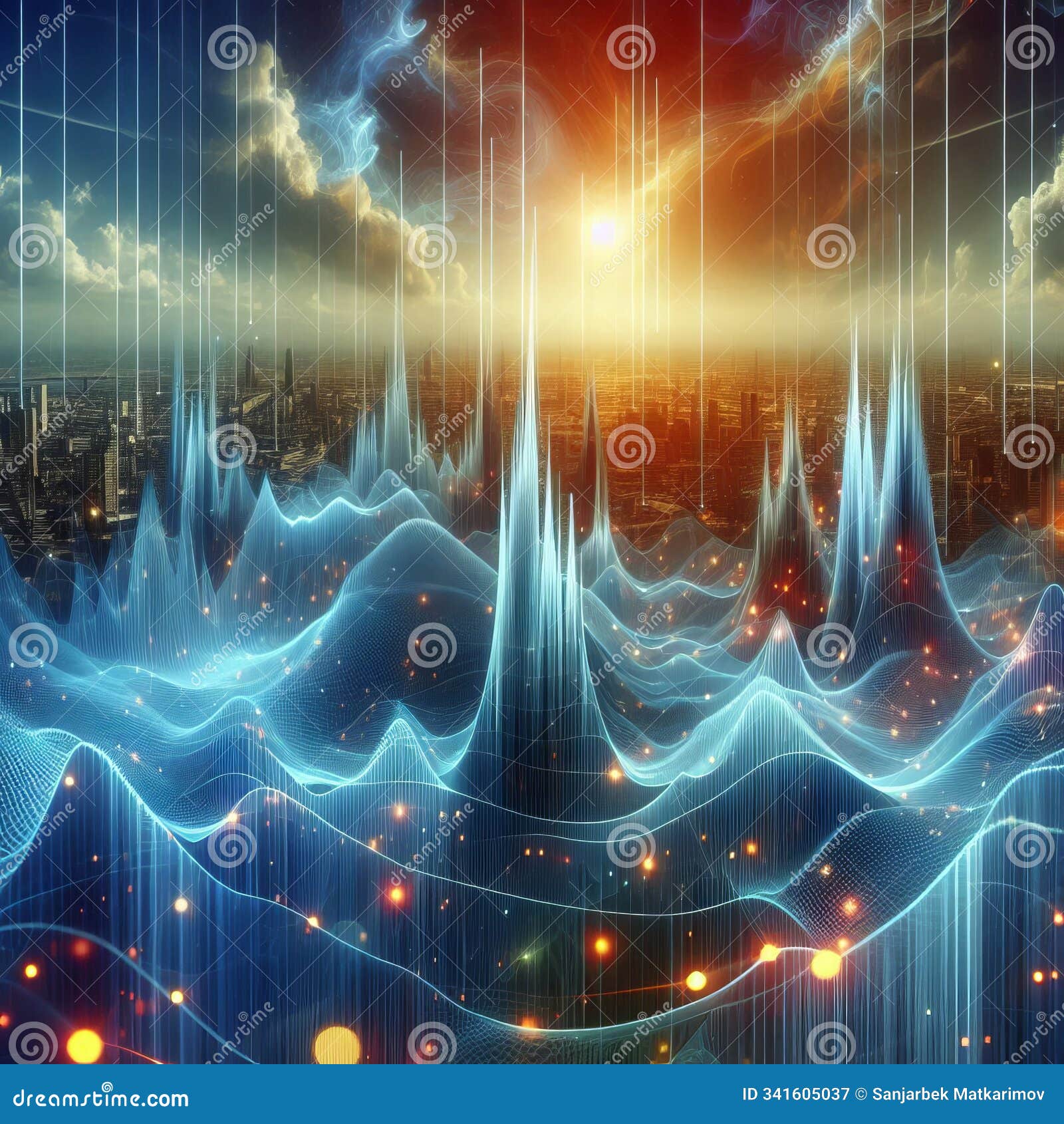 Waveforms Visual Representation of Sound Waves or Other Oscillat Stock ...