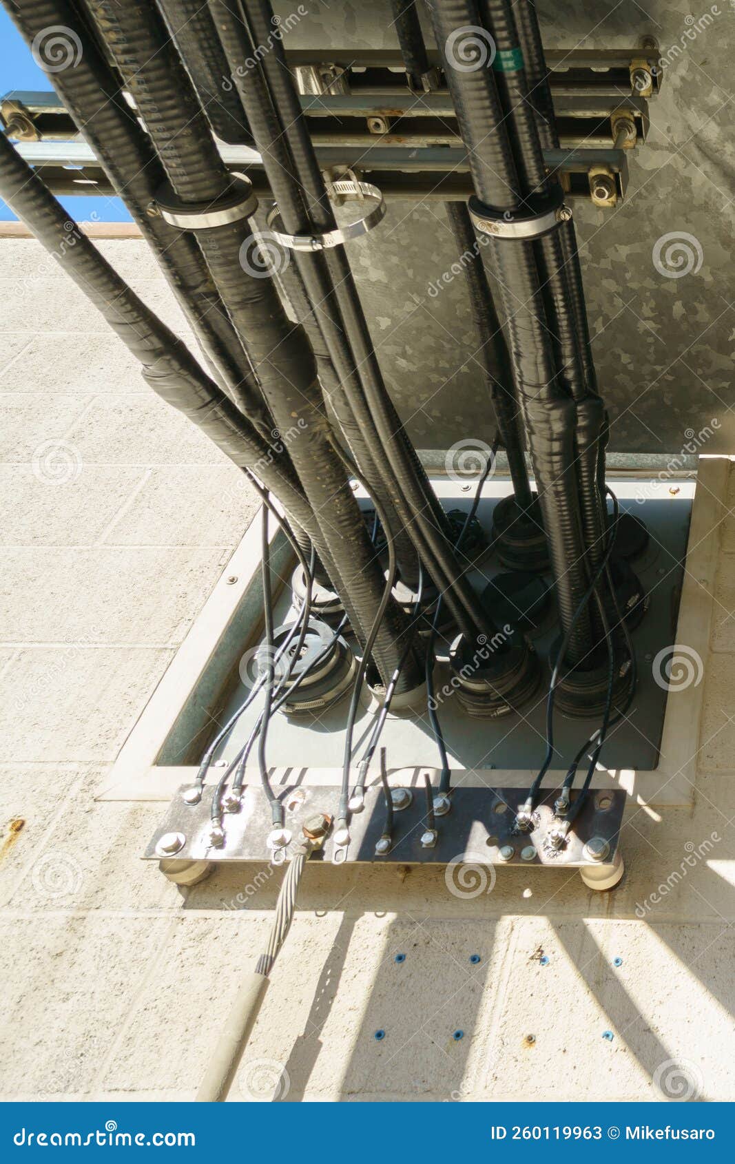 Waveguide Cables Going into Building Stock Image - Image of system ...