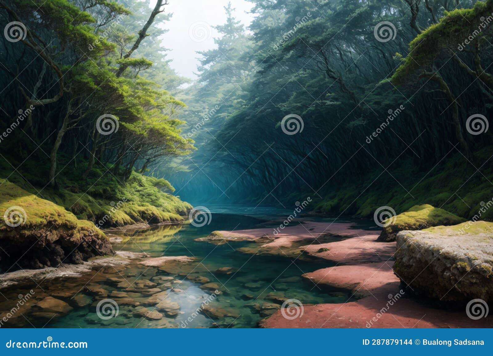 Tidal Forests of Waveleaf stock illustration. Illustration of ethereal ...