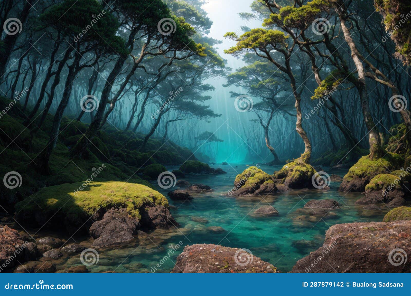 Tidal Forests of Waveleaf stock illustration. Illustration of aquatic ...