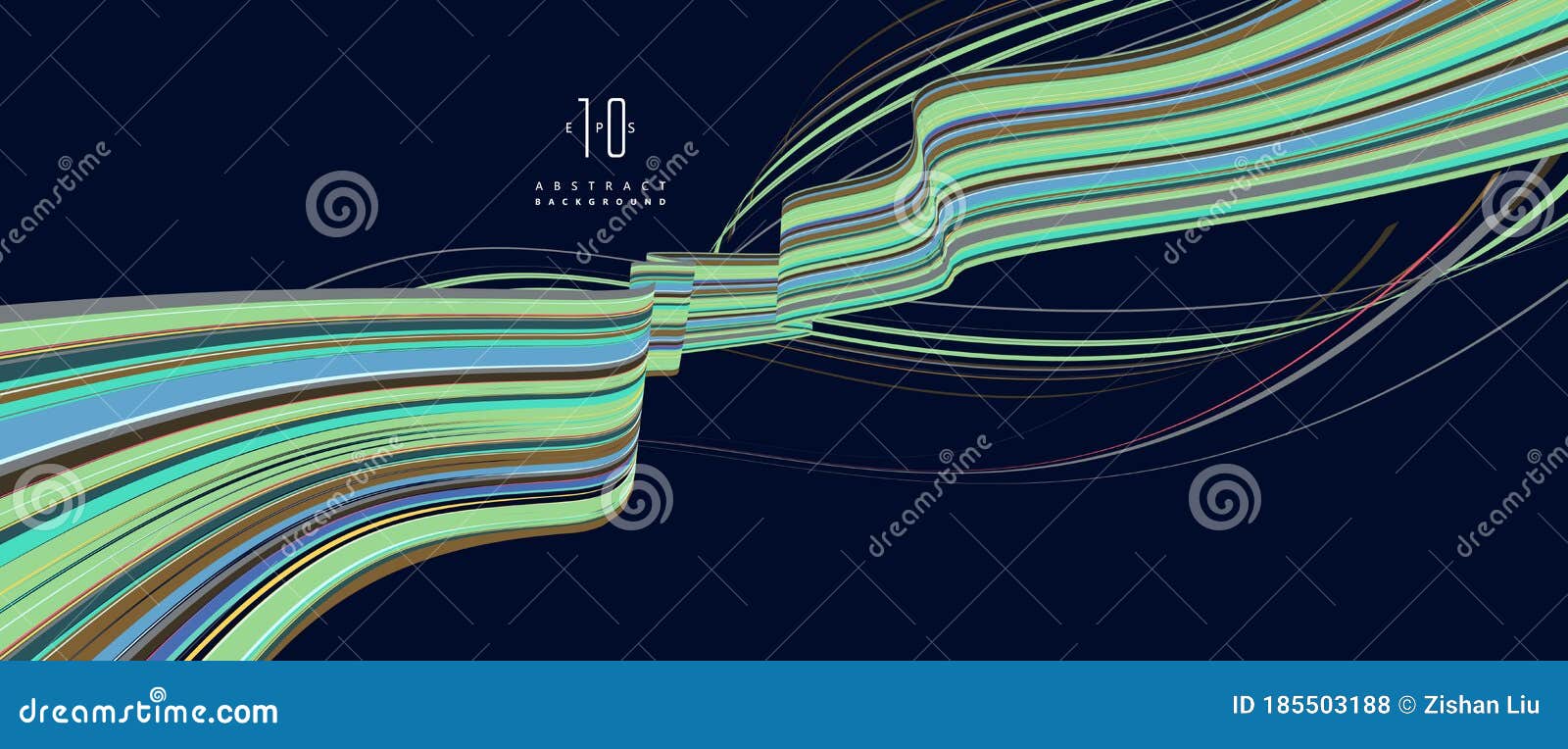 Wavelike Abstract Graphics, Vector Background Stock Vector ...