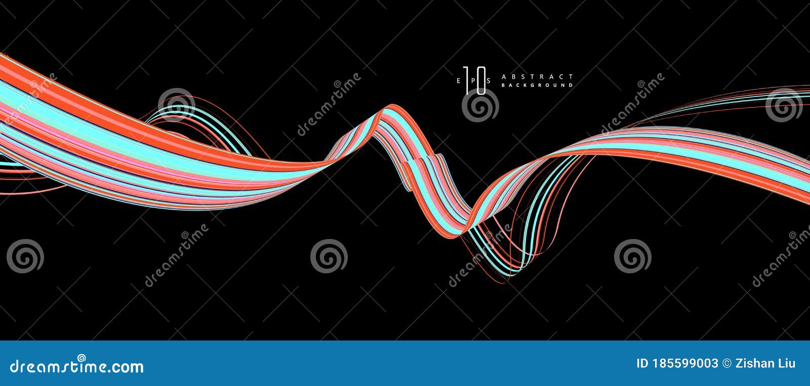 Wavelike Abstract Graphics, Vector Background Stock Vector ...
