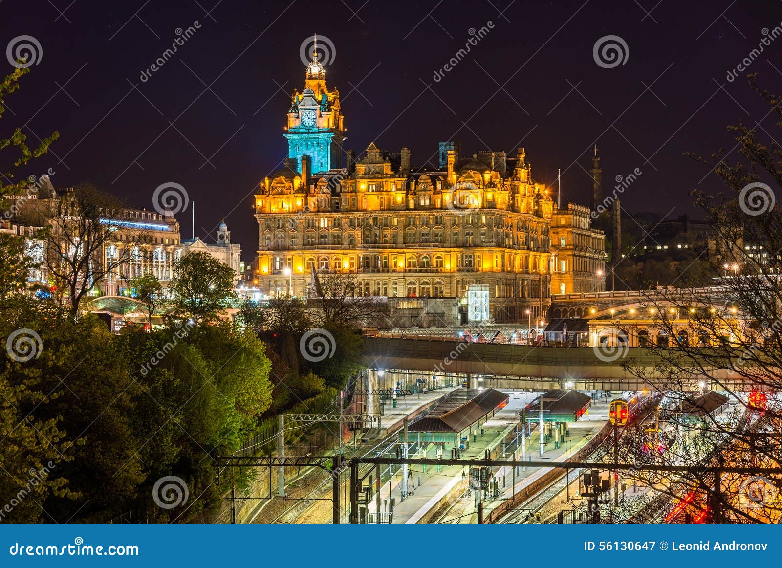 Waverley Railway Station in Edinburgh Stock Image - Image of evening ...