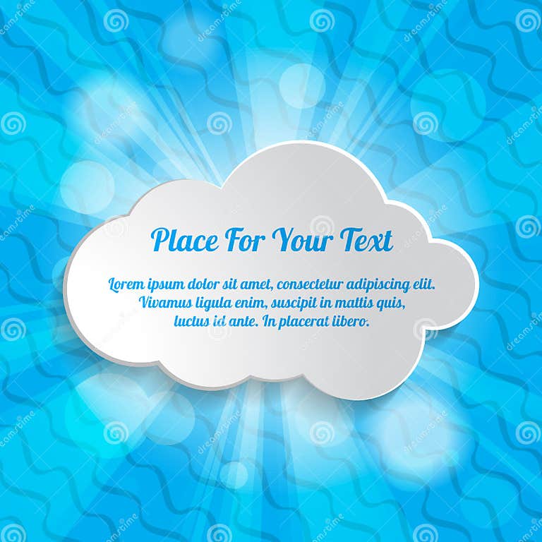 Abstract Pattern with Sun Rays and White Cloud Text Box De Stock Vector ...