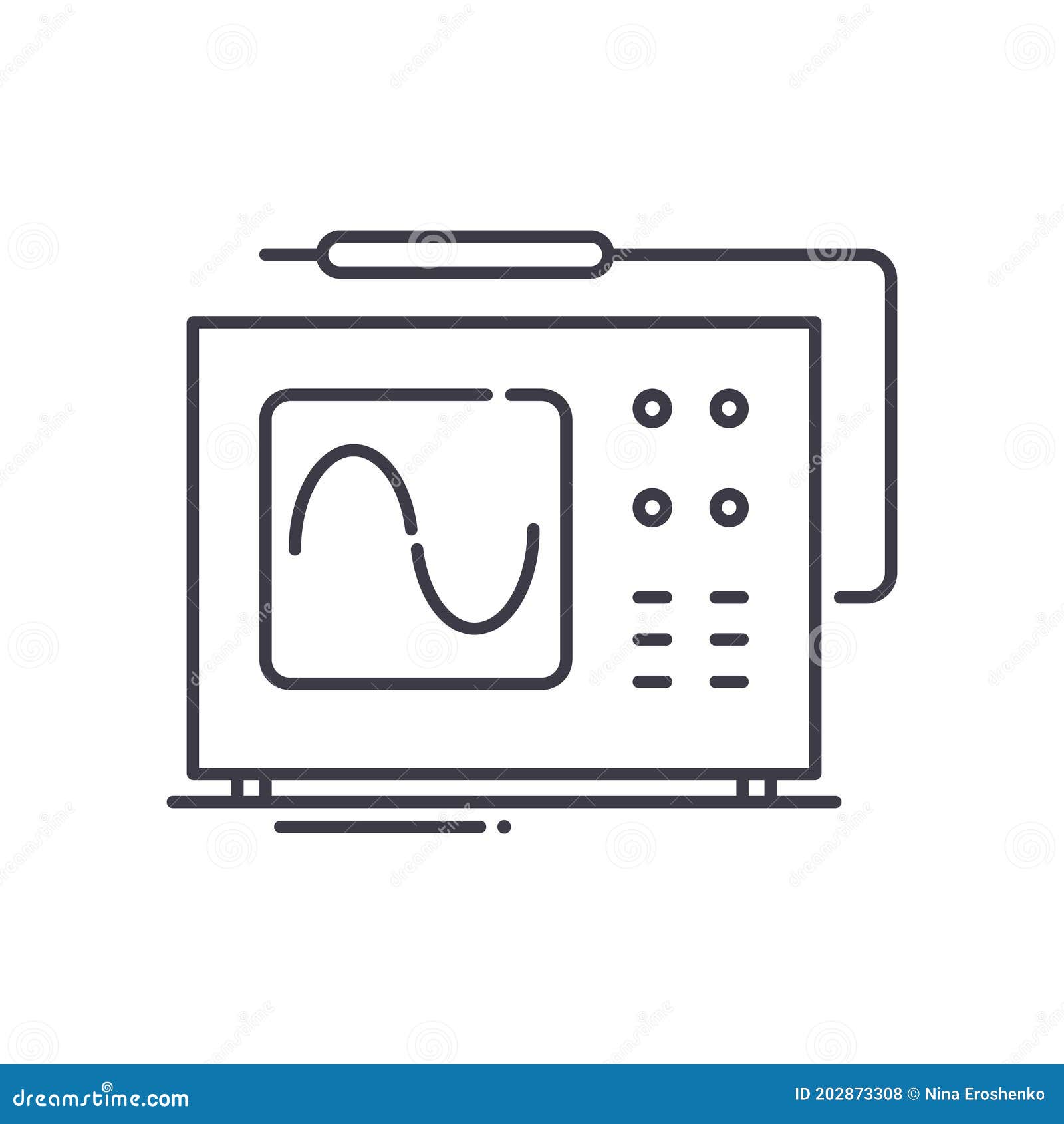 Waves Analyzer Line Icon, Outline Symbol, Vector Illustration, Concept ...