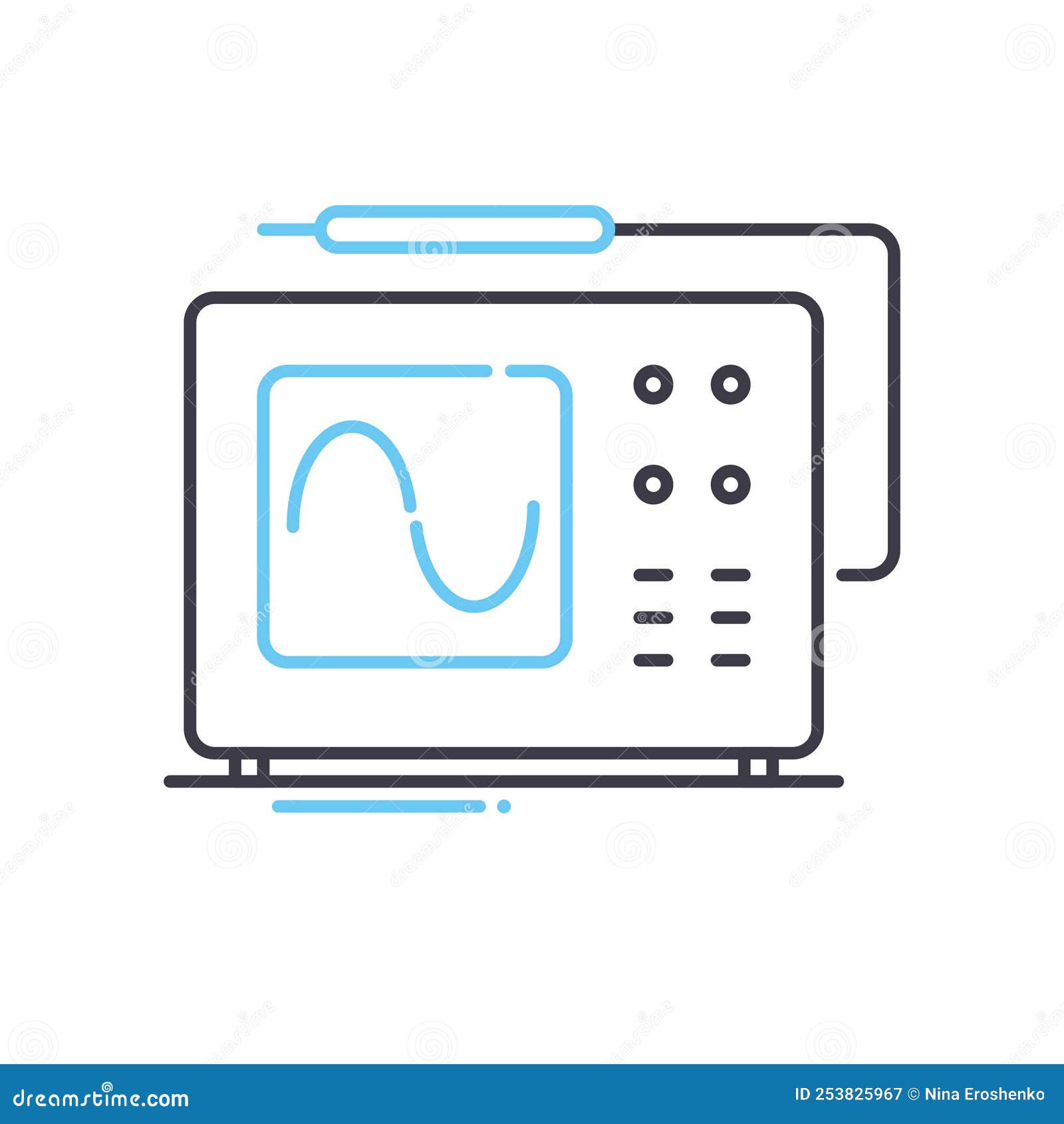 Waves Analyzer Line Icon, Outline Symbol, Vector Illustration, Concept ...