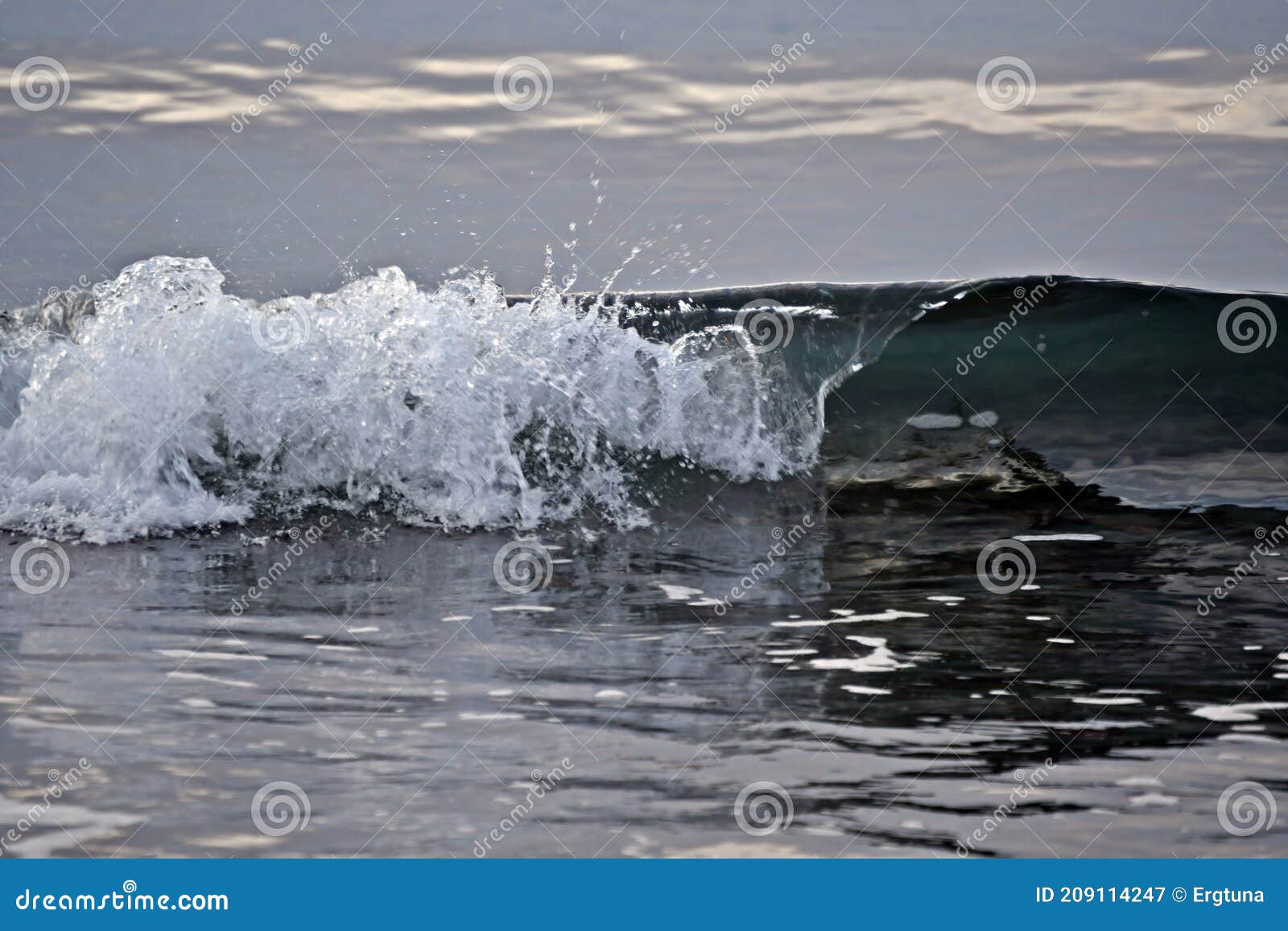 Waves Approaching the Coast Stock Image - Image of shoreline, sunset ...