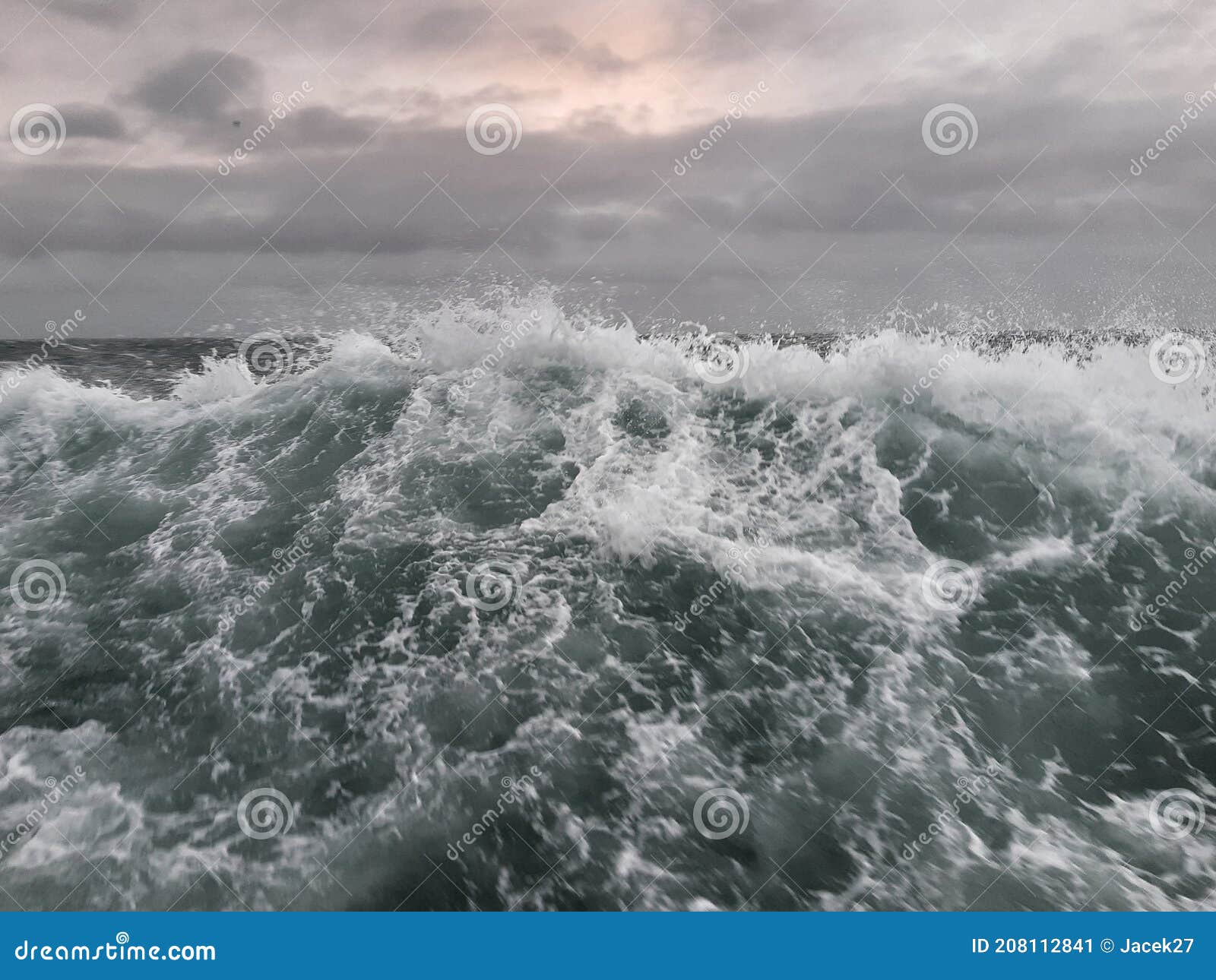 Waves in the Atlantic Ocean, Strong Wind Stock Image - Image of deck ...