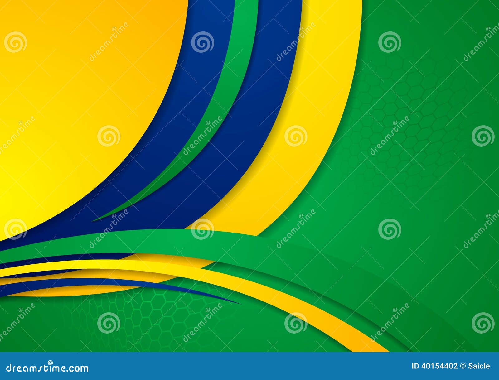 Waves Background in Brazilian Colors Stock Vector - Illustration of ...