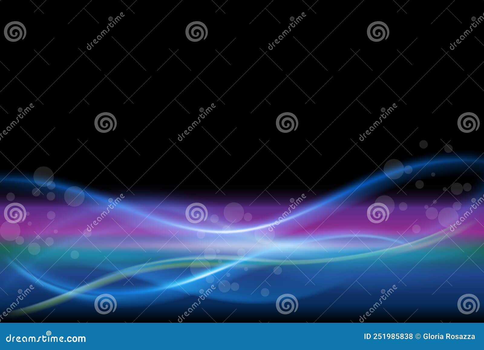 Waves and Bubbles Background on Dark Blue Background Stock Vector ...
