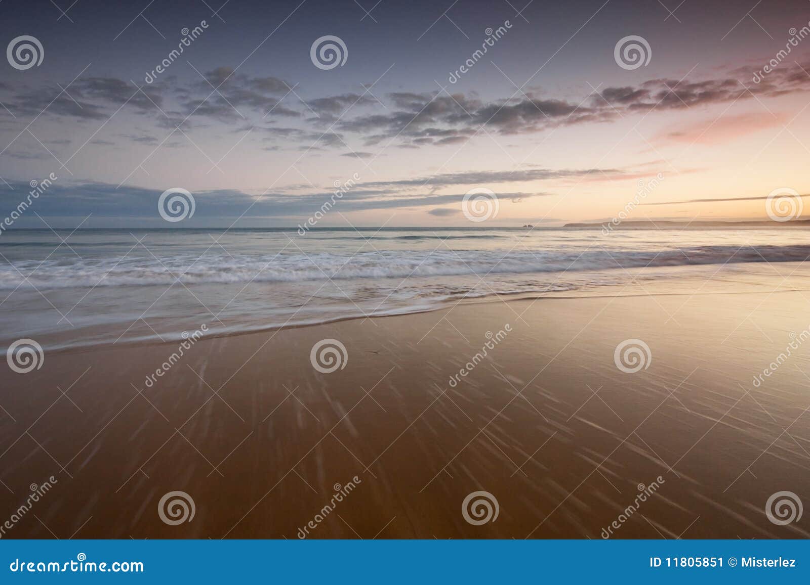 Sea Sweeping Over Golden Sand Stock Image - Image of dawn, ocean: 11805851