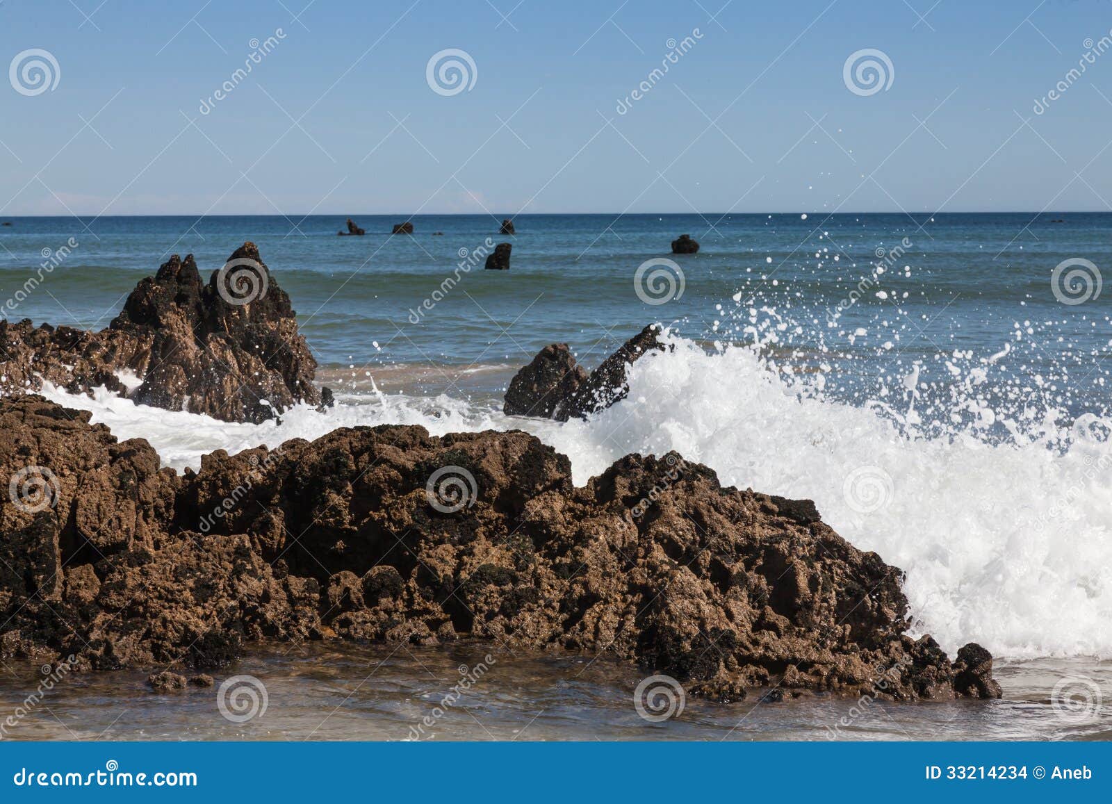Waves at the beach stock photo. Image of light, calm - 33214234