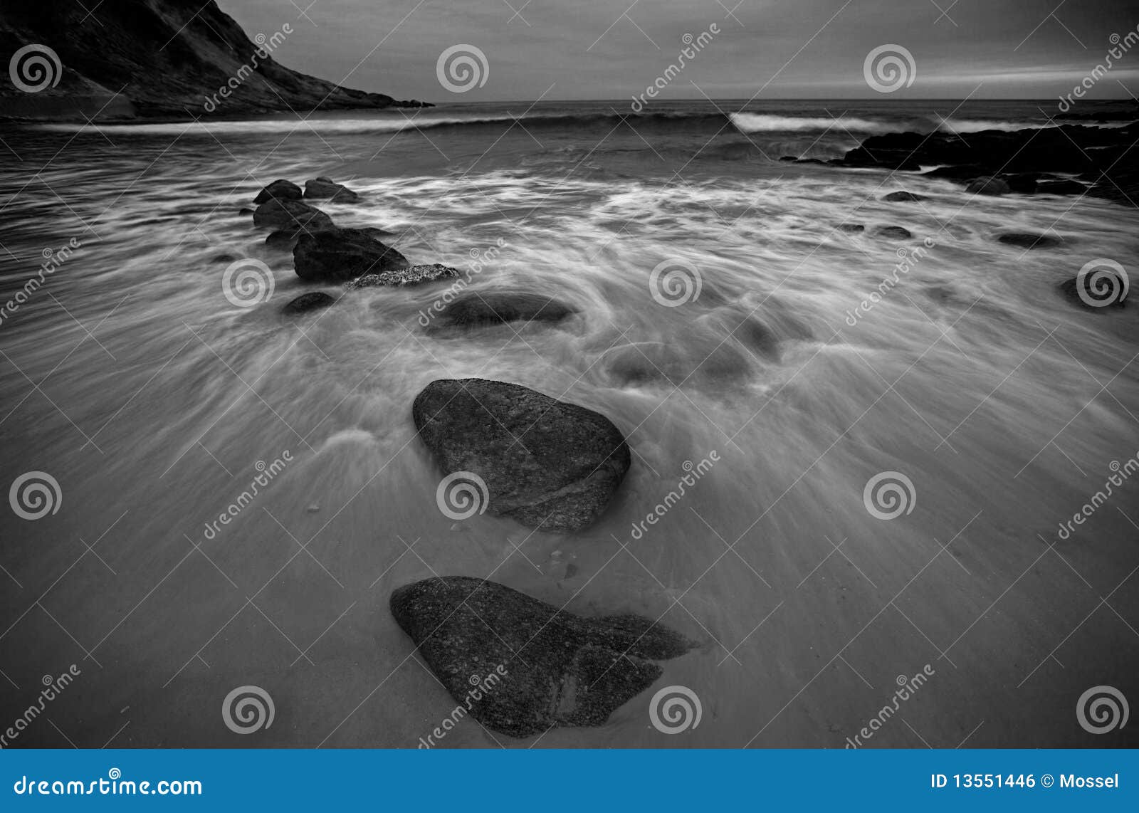Waves on beach and rocks stock photo. Image of natural - 13551446
