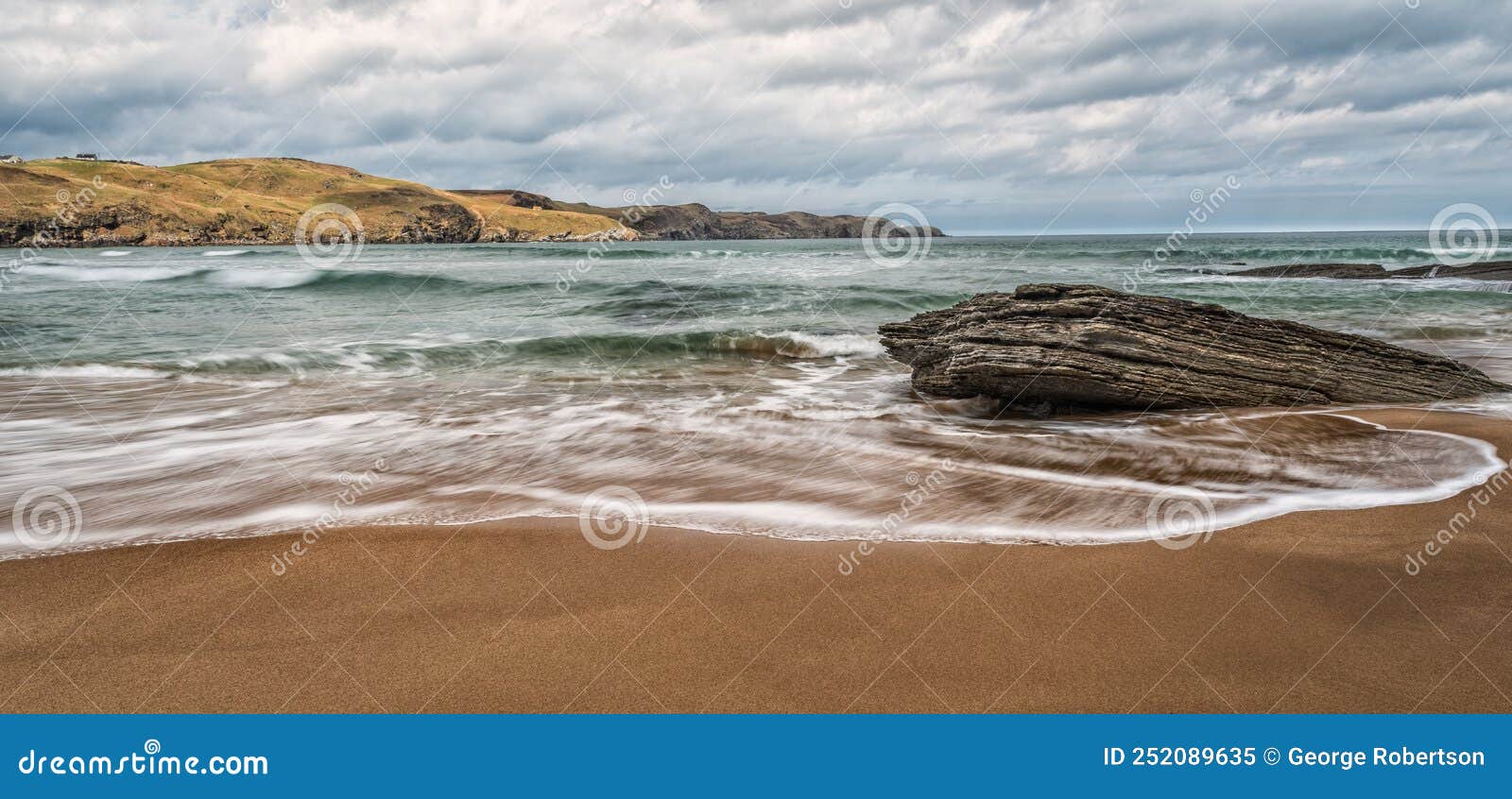Waves on Beach at Strathy Bay Stock Image - Image of caithness, point ...