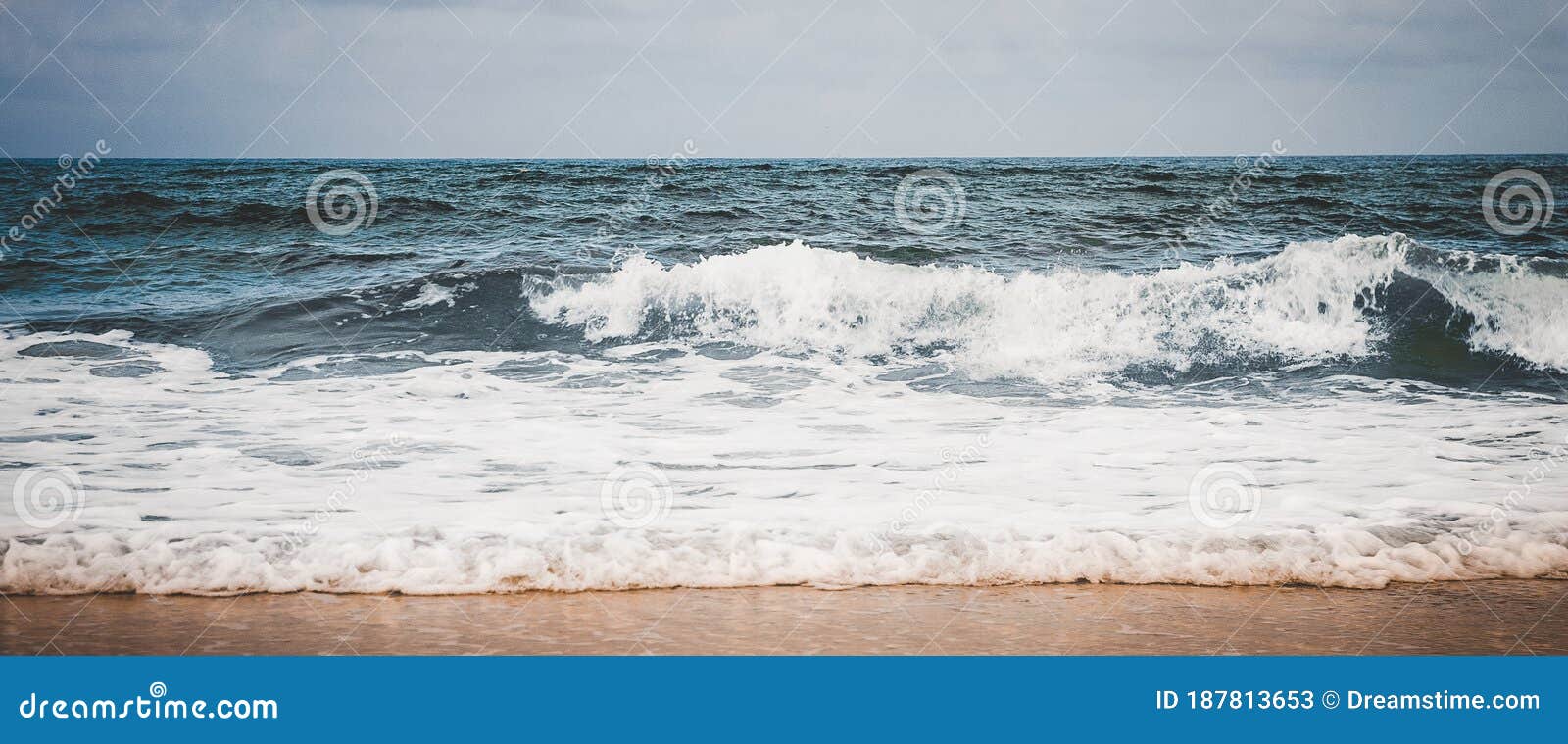 Waves in Beach stock image. Image of nature, waves, cloudy - 187813653