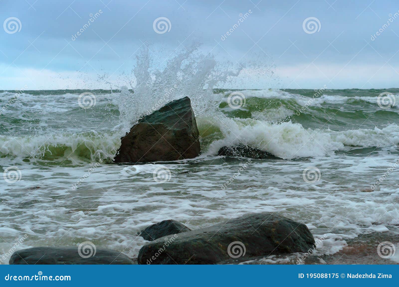 The Waves Beat Against the Rocks, the Storm and Stone, the Waves Stock ...