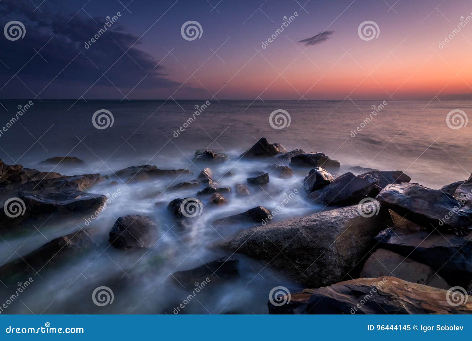 Waves Beat on the Beach at Sunset Stock Image - Image of shore, beach ...