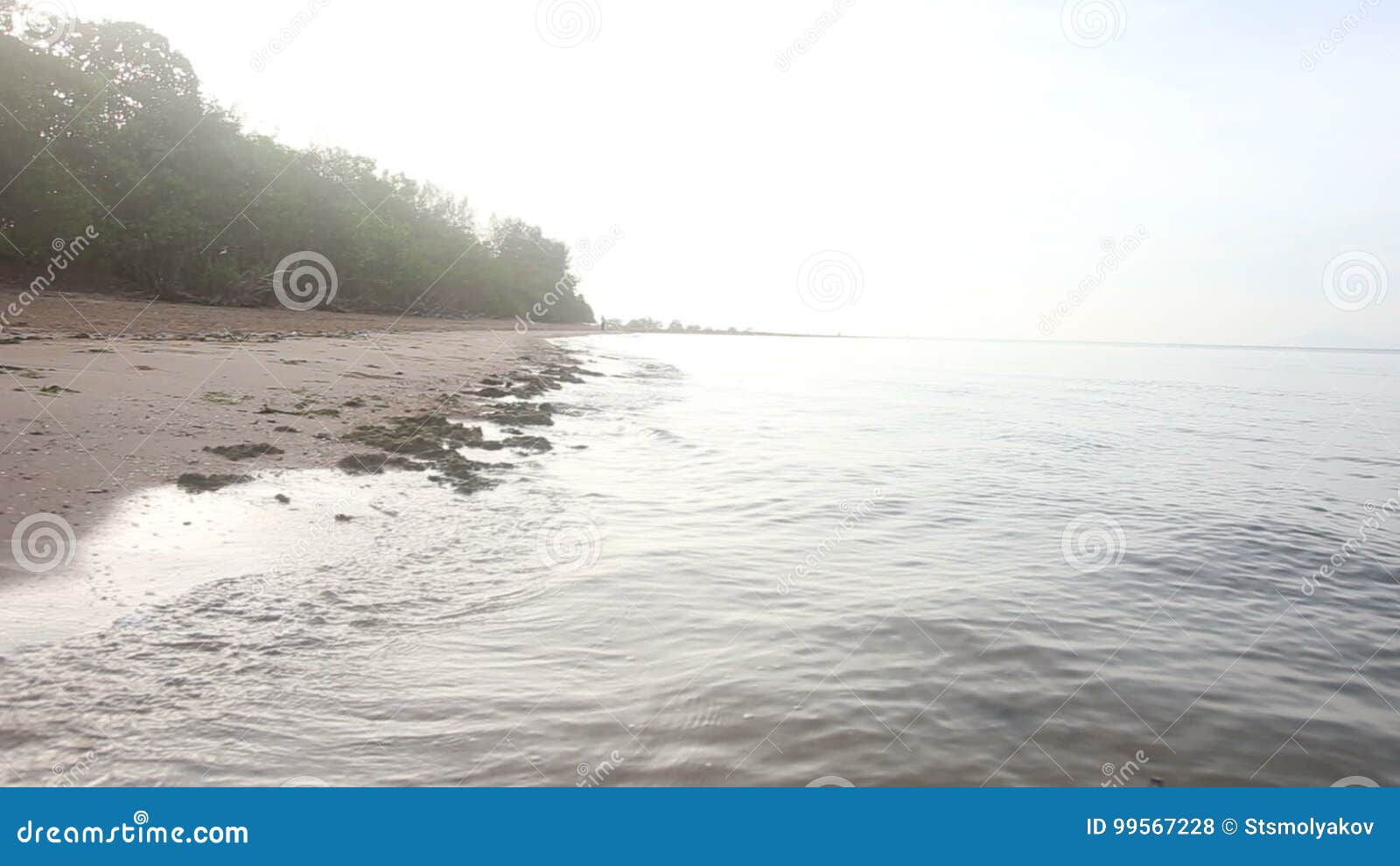 Waves Beat into Sand Sea Bank at Dawn Stock Footage - Video of ...