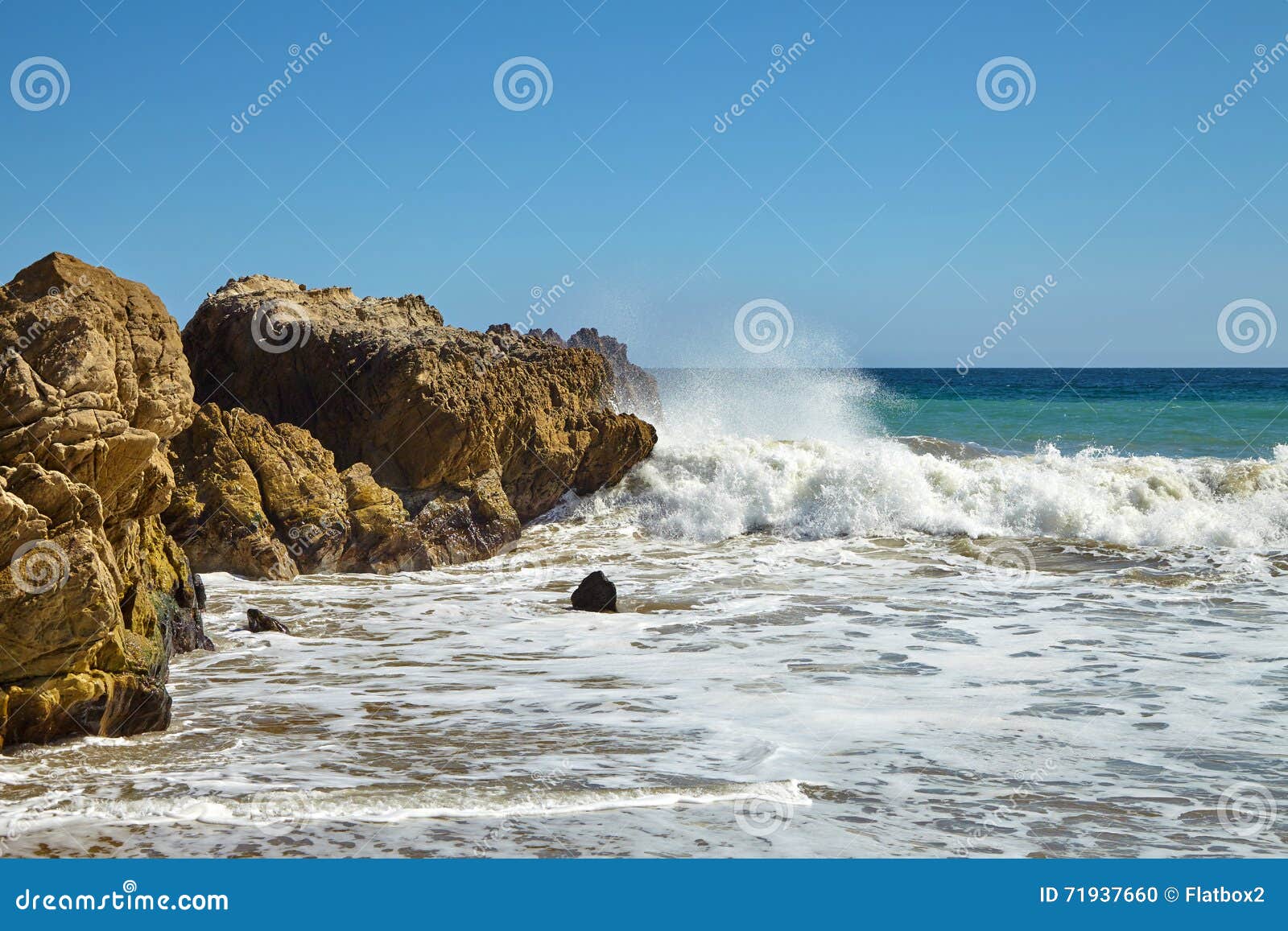 Waves Beating Against Coastal Rocks on the Cliffs Stock Photo - Image ...