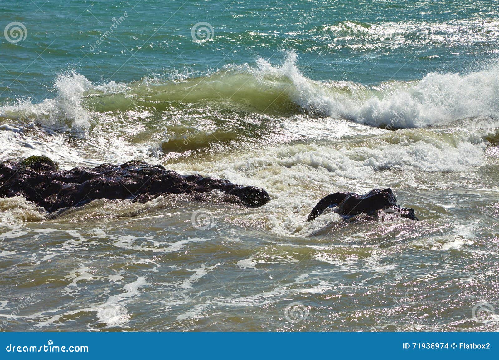 Waves Beating Against Coastal Rocks on the Cliffs Stock Photo - Image ...