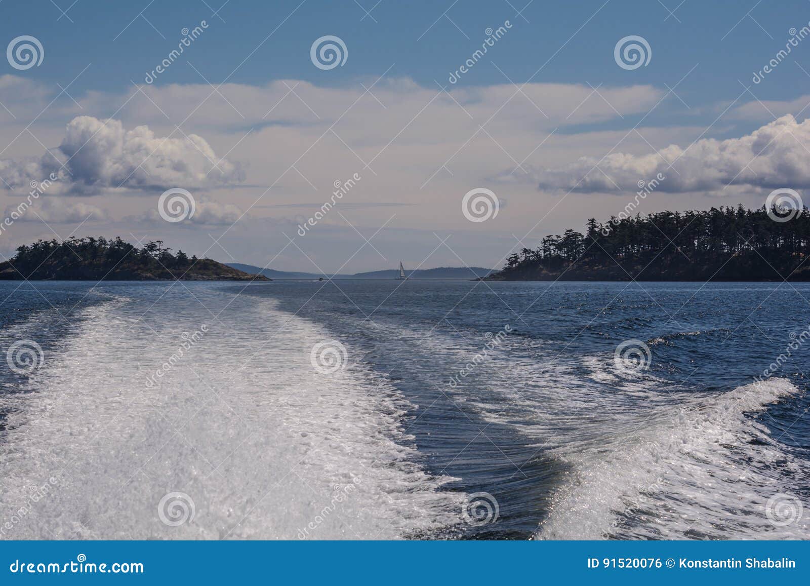 Waves behind the boat stock photo. Image of horizon, mediterranean ...