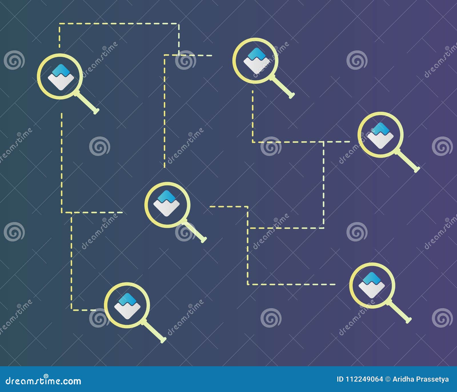 Waves Blockchain Style with Magnifying Background Editorial Stock Image - Illustration of ...