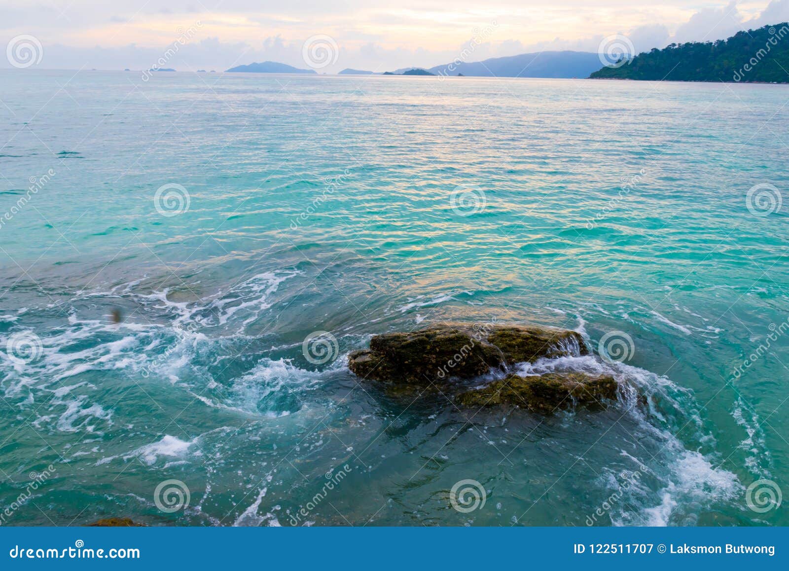 Waves of Blue Ocean on Rock. Background Stock Image - Image of mountain ...