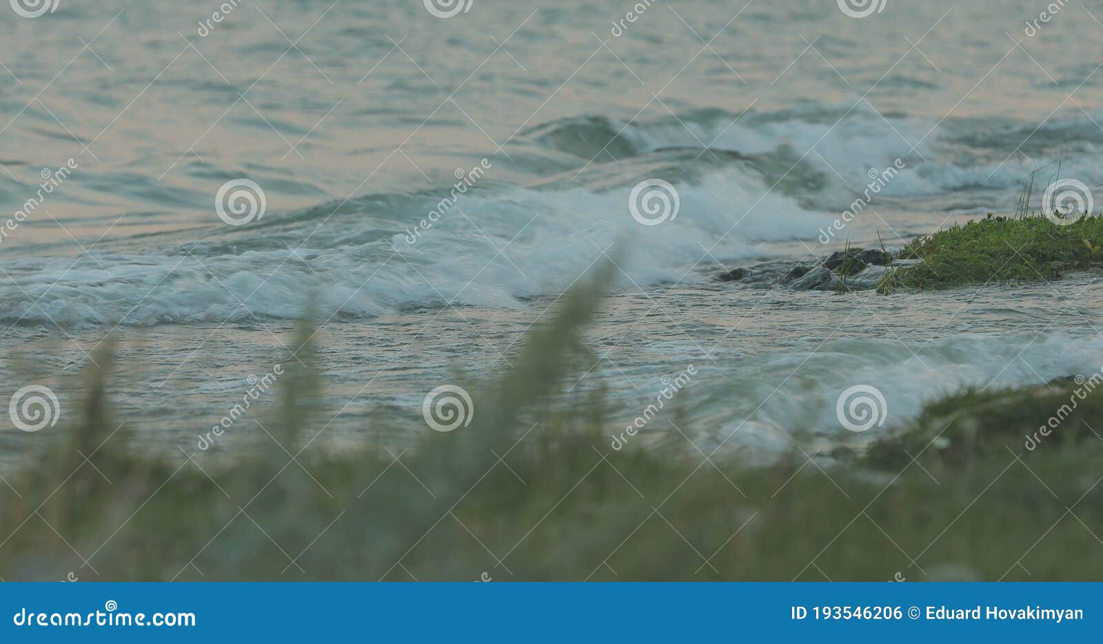 Waves Break on the Beach and Rocks Stock Photo - Image of coast, motion ...